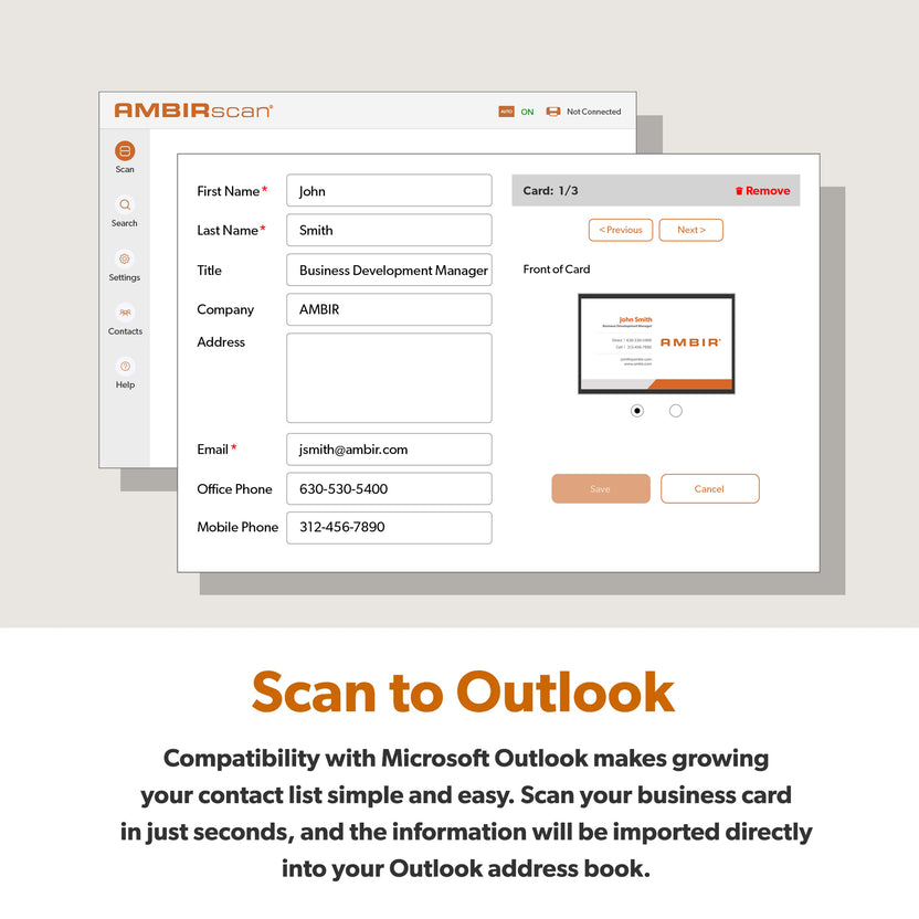 Duplex A6 ID Card Scanner with AMBIRscan Business Card (DS687-BCS)
