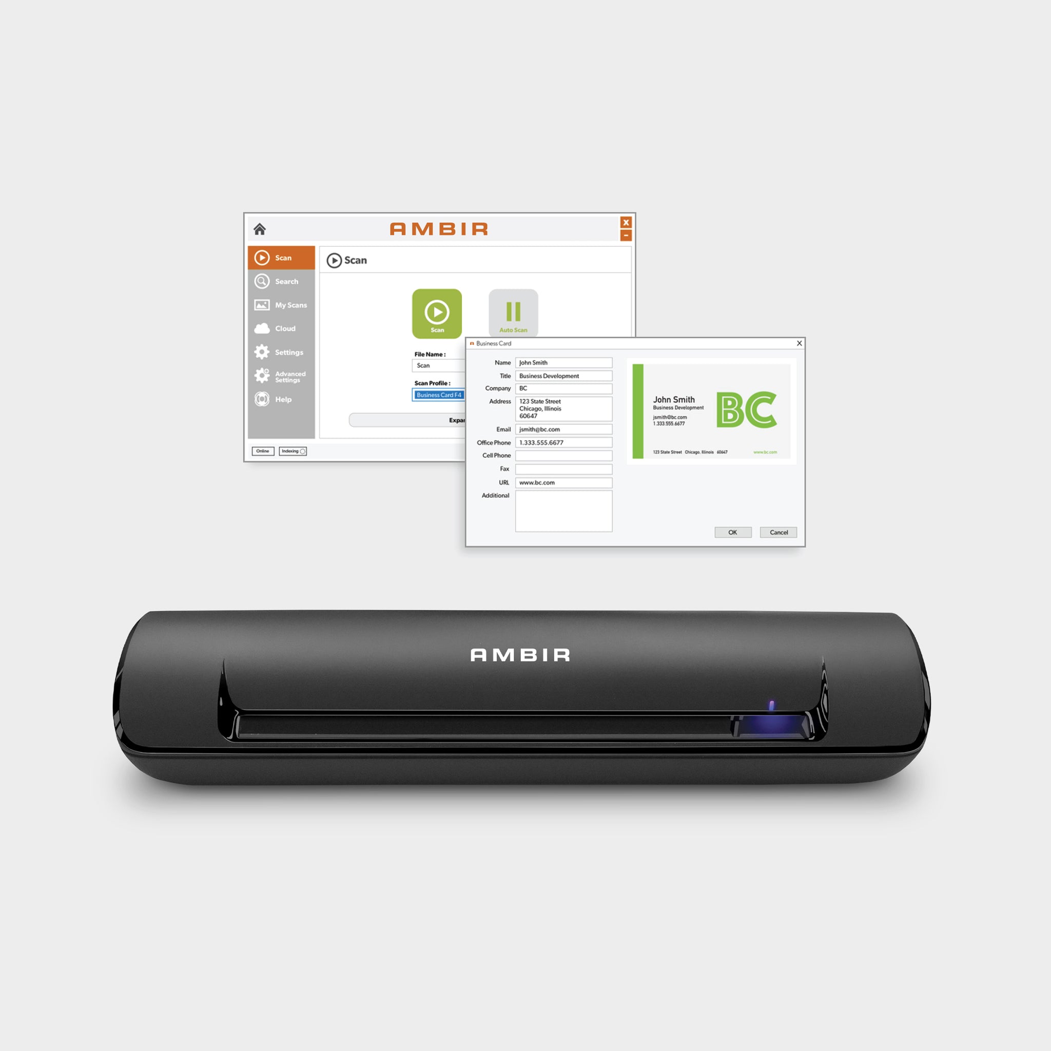 ImageScan Pro 490i Duplex ID Card and Document Scanner with AmbirScan