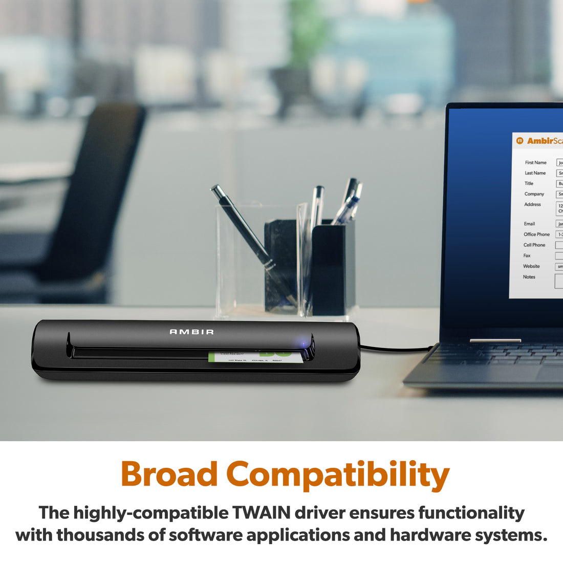 TravelScan Pro Simplex Document & ID Scanner with AmbirScan for athena