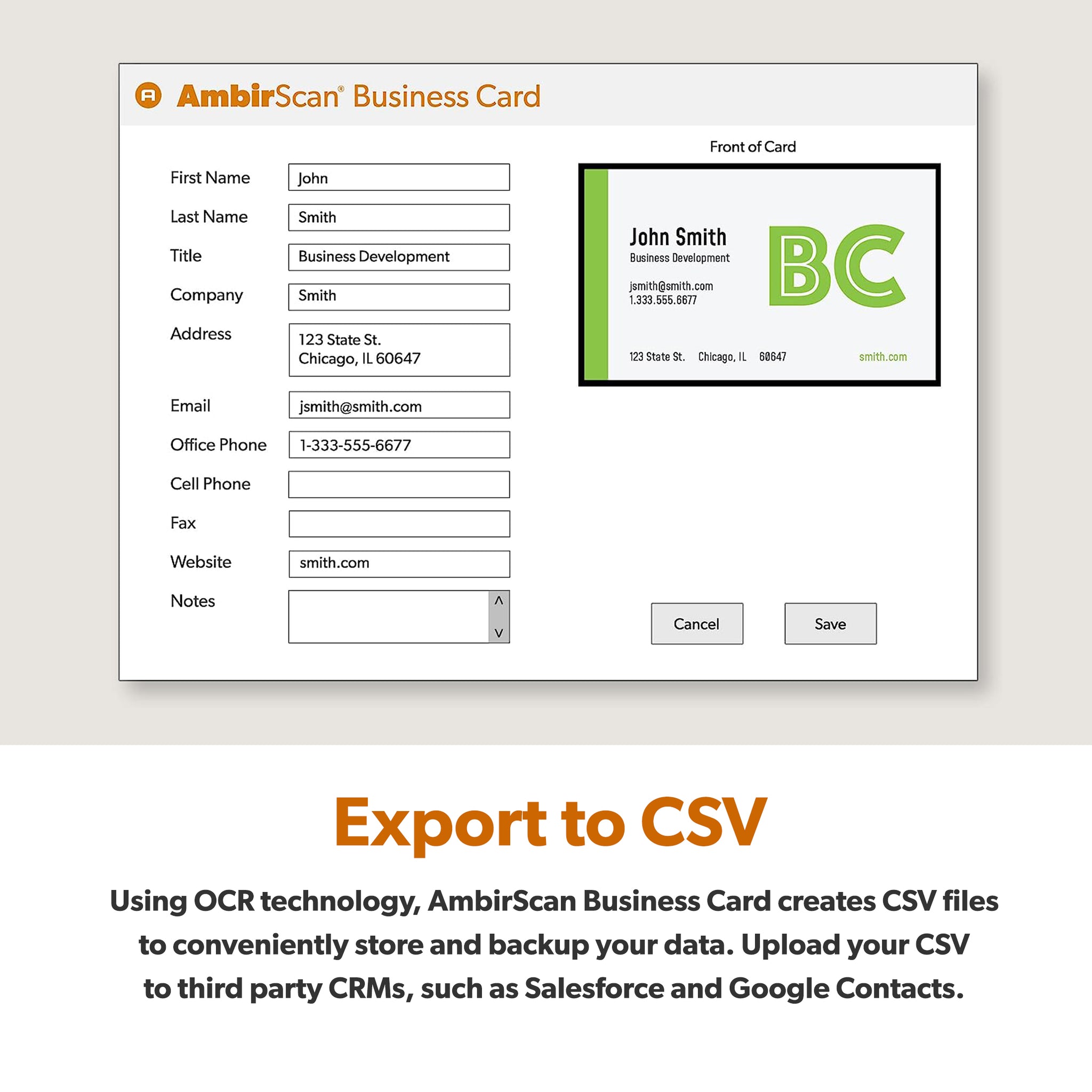 Simplex ID Card Scanner with AmbirScan Business Card (PS667-BCS)
