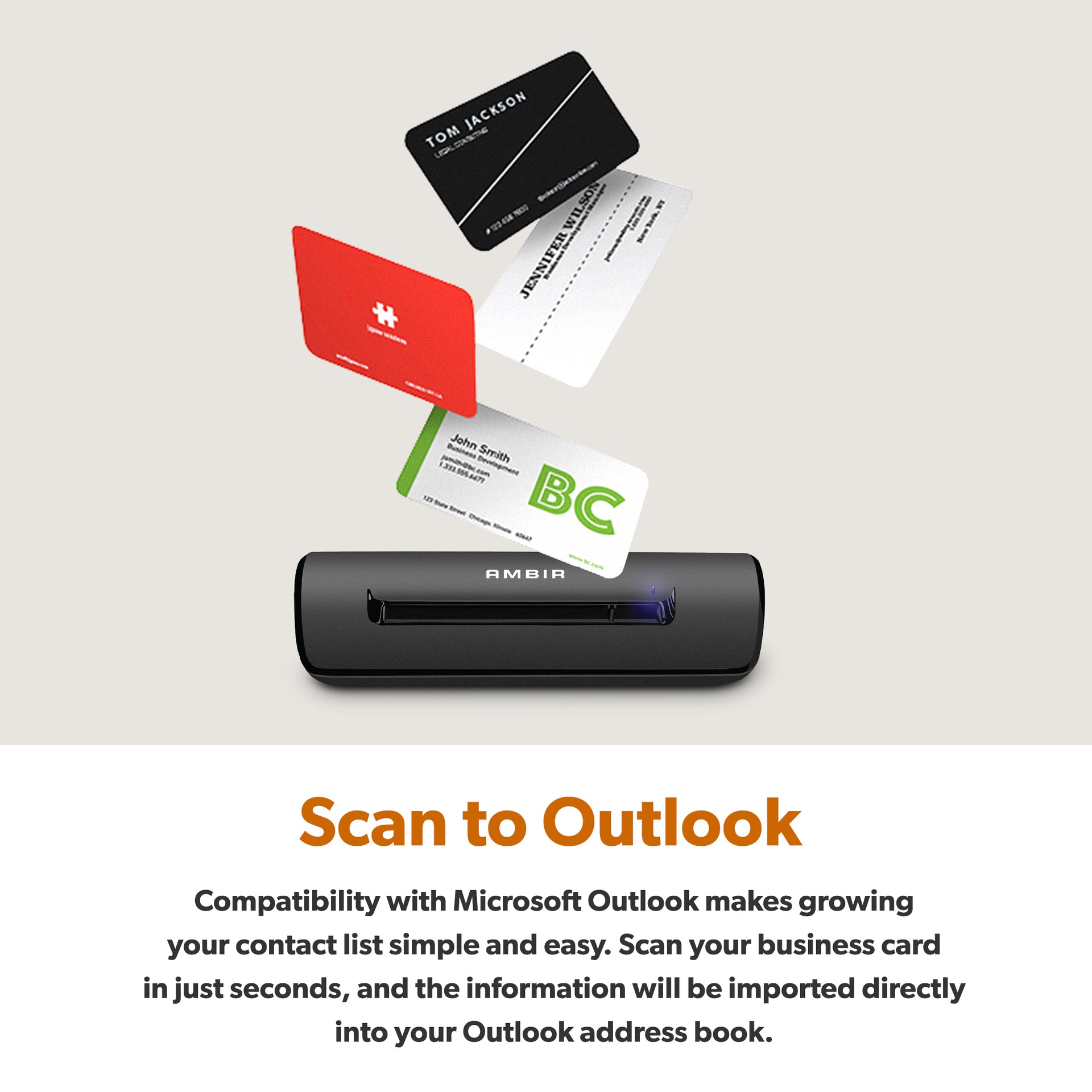 Simplex ID Card Scanner with AmbirScan Business Card (PS667-BCS)